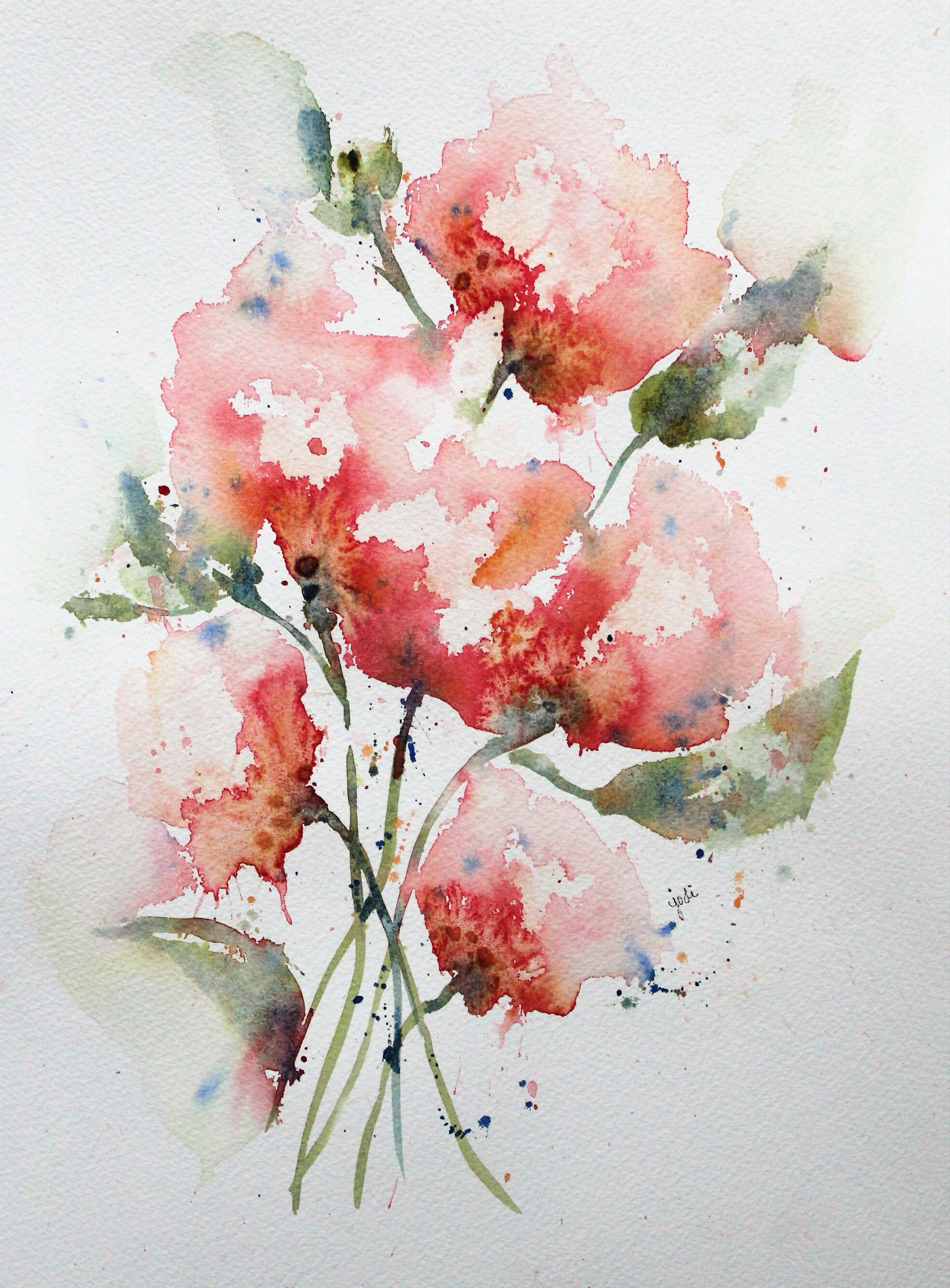 Coral Flower Painting