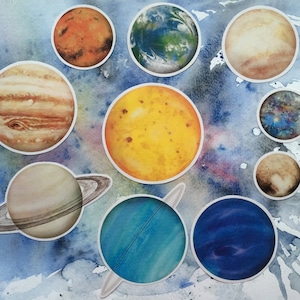 Planet Solar System Stickers • Pack of 10 • Waterproof Vinyl - Etsy