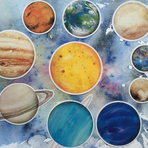 Planet Solar System Stickers Pack of 10 Waterproof Vinyl - Etsy