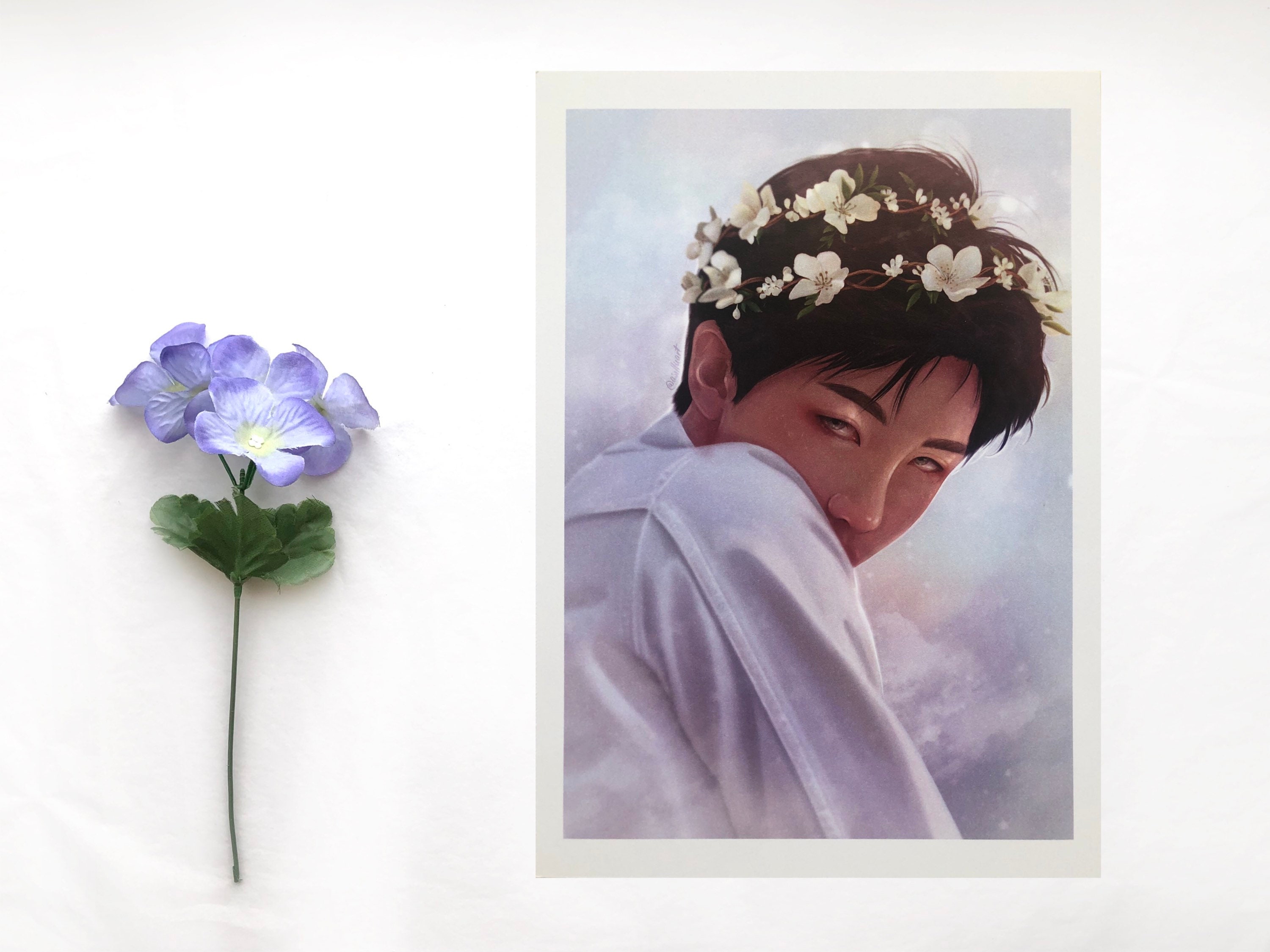 Namjoon RM Flower Crown A5/A4 Print BTS Fanart 방탄소년단 | Etsy