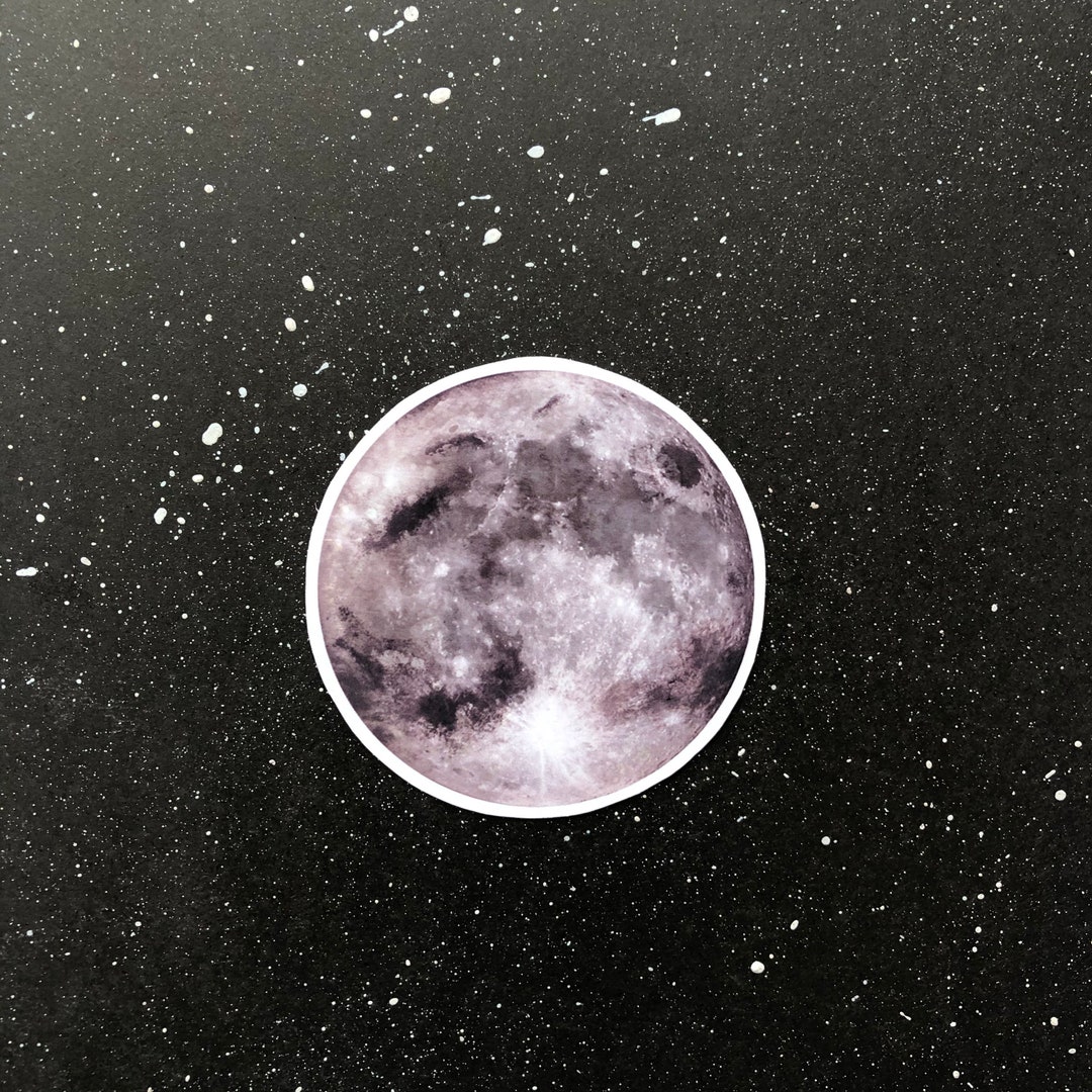 Moon Sticker • Vinyl Waterproof Matte - Etsy