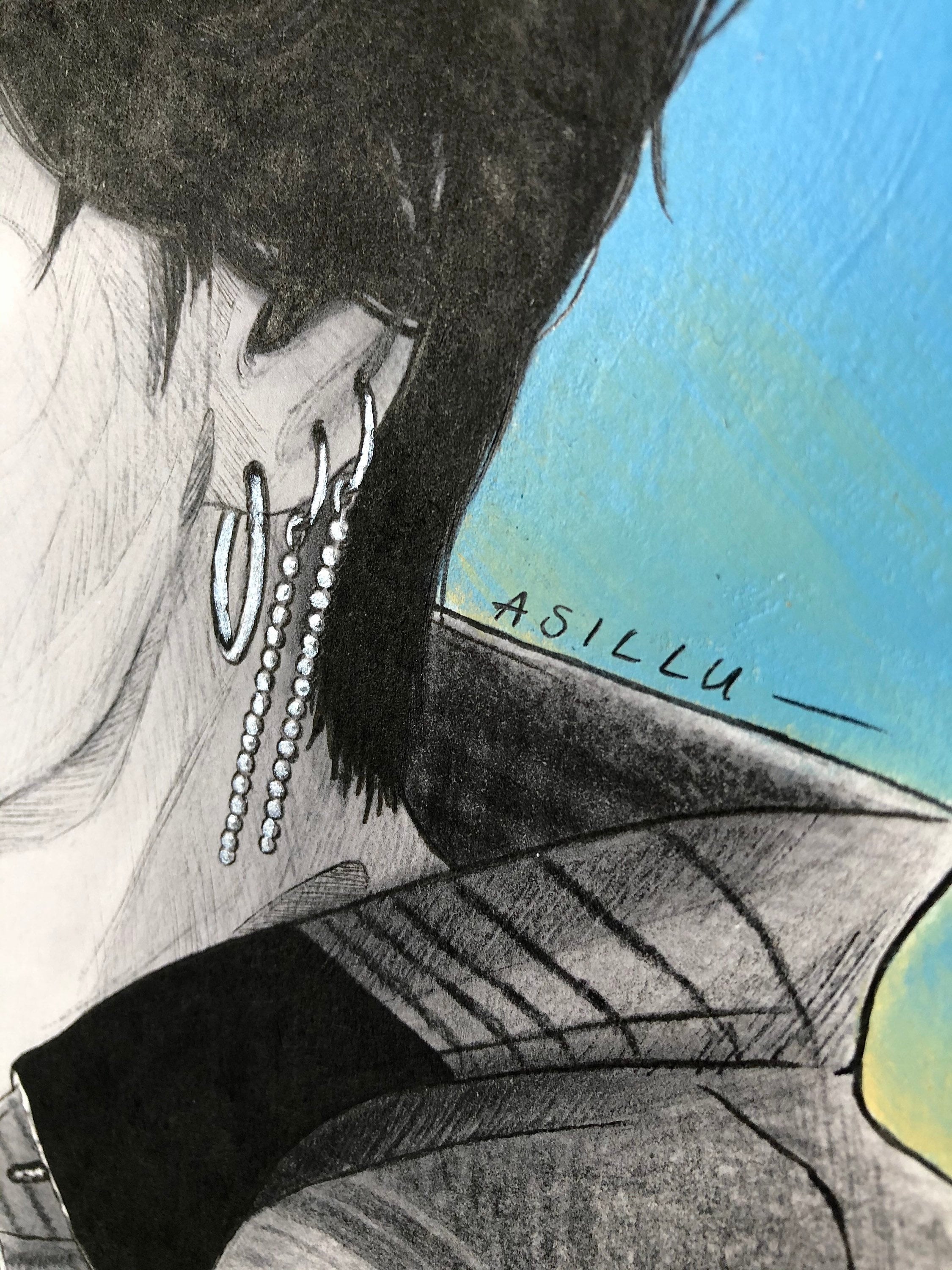 Jungkook Original Painting Pen Drawing A4 BTS fanart | Etsy