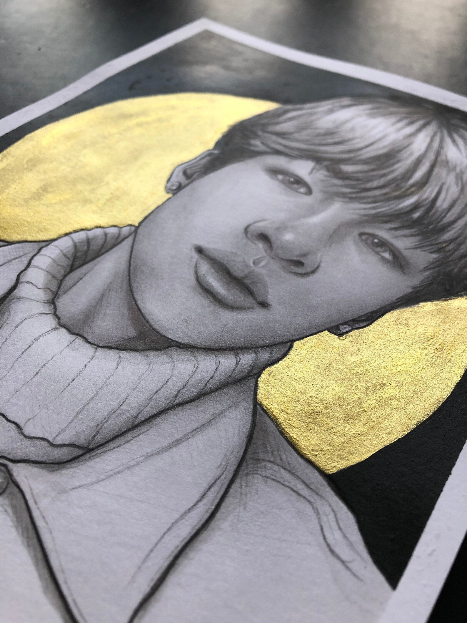 Bang Chan - Original Drawing - A5 - Stray Kids Fan Art - Gold - Sketch ...