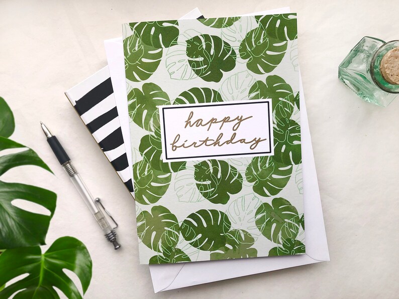 Buy Monstera Deliciosa Print Birthday Card A5 Online in India - Etsy