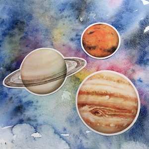 Planet Solar System Stickers • Pack of 10 • Waterproof Vinyl - Etsy