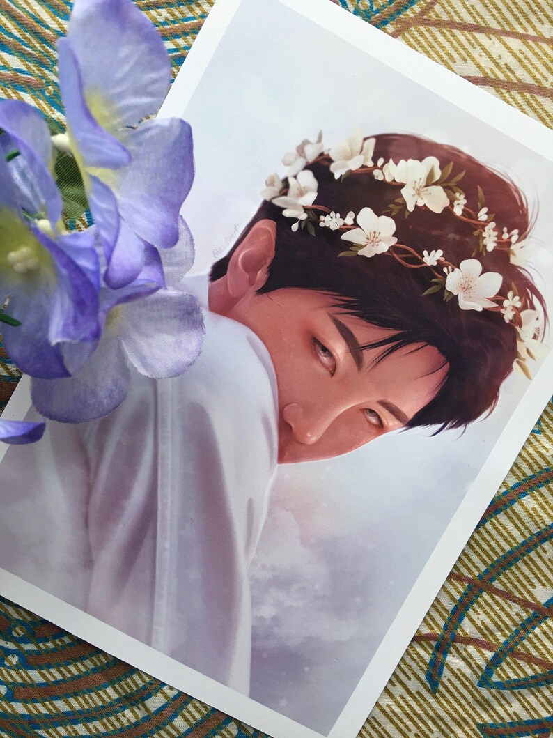 Namjoon RM Flower Crown A5/A4 print BTS fanart 방탄소년단 | Etsy