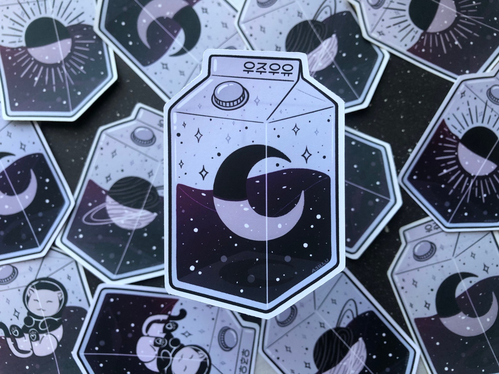 Space Milk Carton Vinyl Stickers 우주 우유 Gloss Matte - Etsy UK