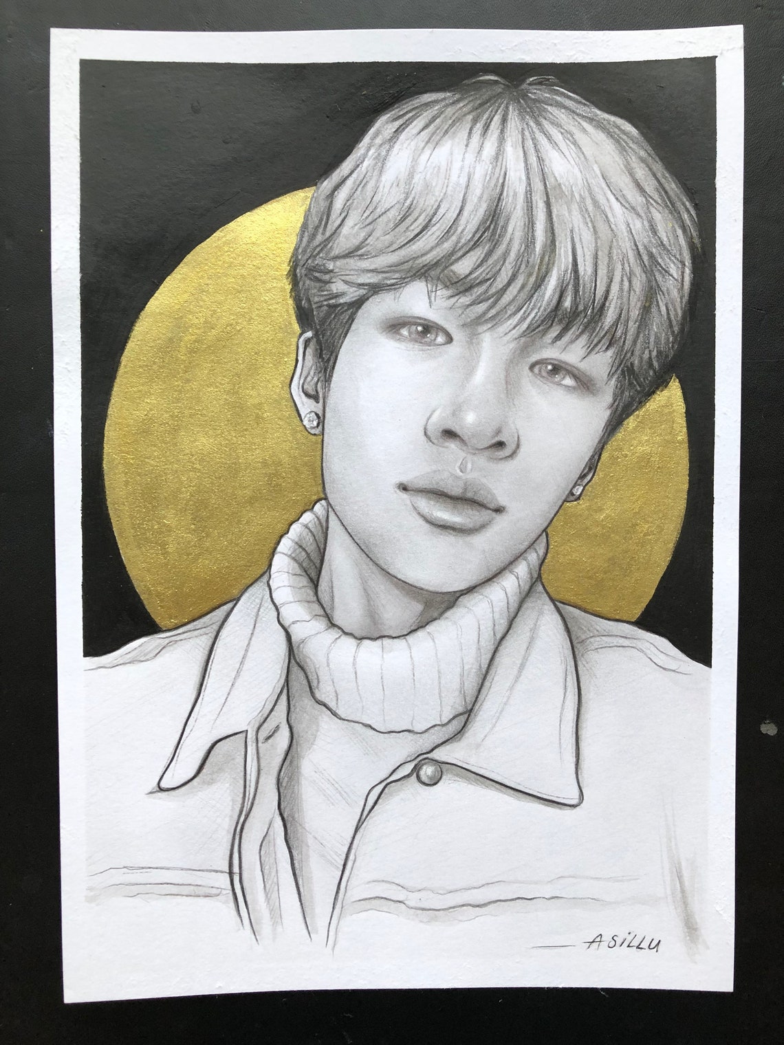 Bang Chan - Original Drawing - A5 - Stray Kids Fan Art - Gold - Sketch ...
