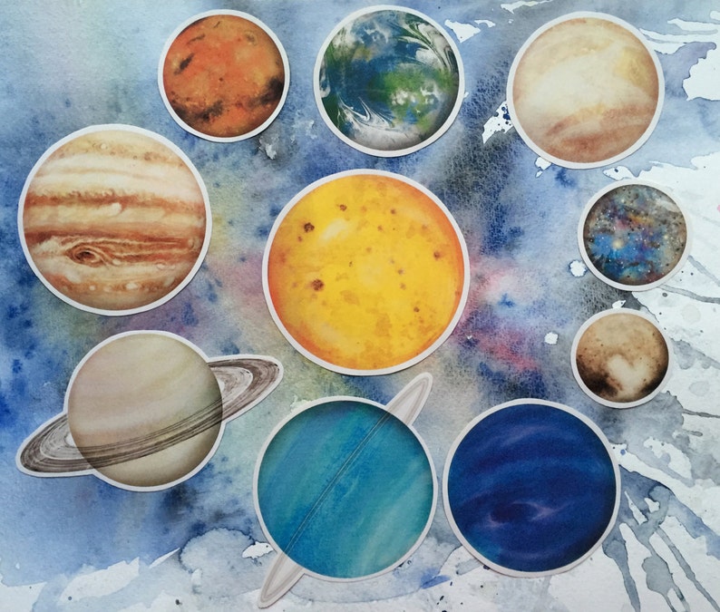 Planet Solar System Stickers Pack of 10 Waterproof Vinyl - Etsy UK