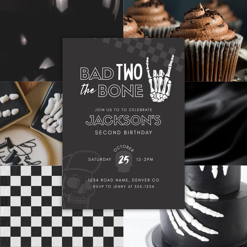 Bad Two the Bone Party Supplies - Etsy