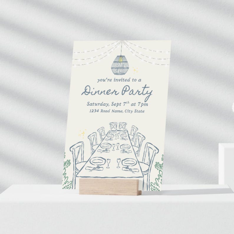 Host A Dinner Night Invitation Adult Gathering Editable Party Invite ...