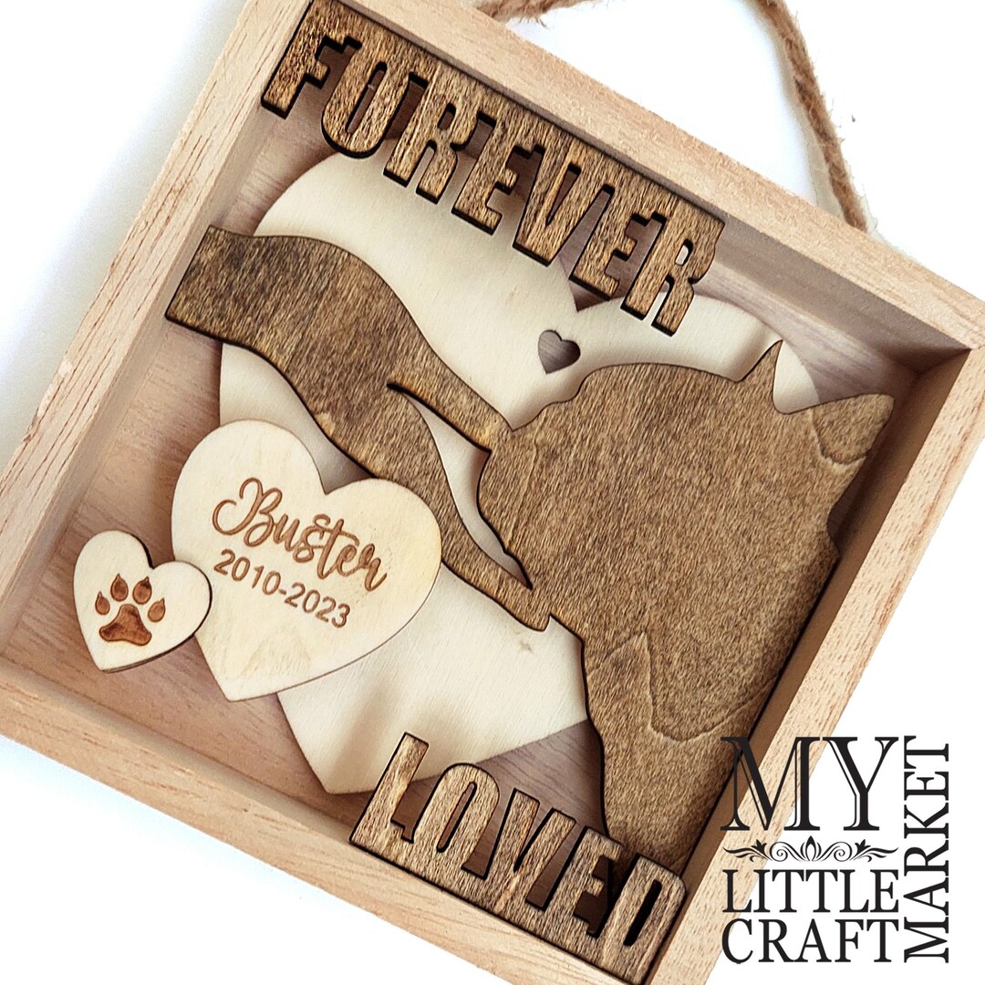 Dog breed Specific Memorial Shadow Box. Wall Hanger Personalized Pet ...