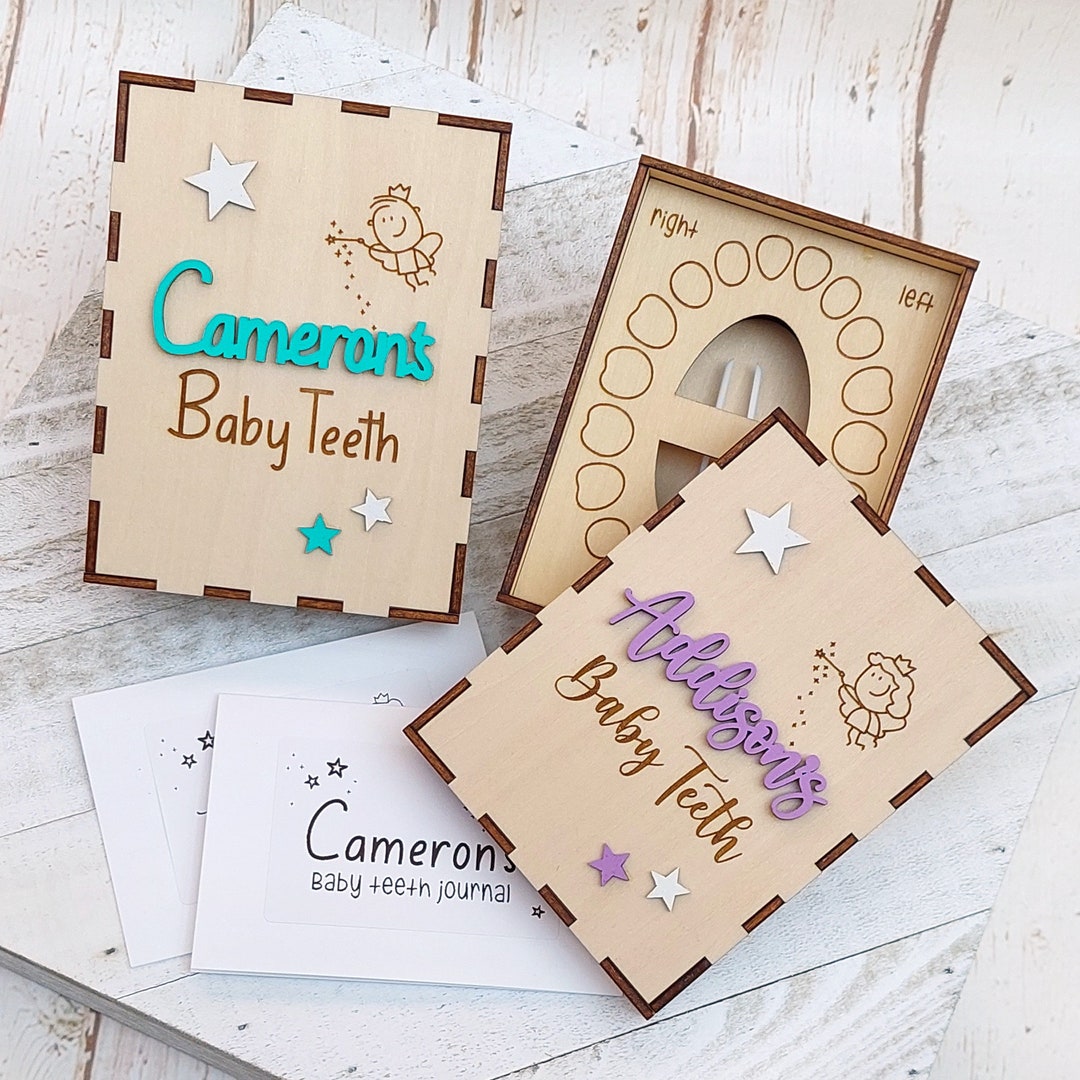 Personalized Tooth Fairy Box – Baby Teeth Keepsake With Chart & Journal ...