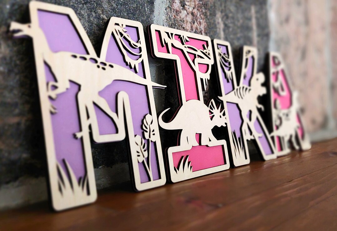 Dinosaur Name Sign Craft Kit. Personalized Wall Letters Diy Paint Kit ...