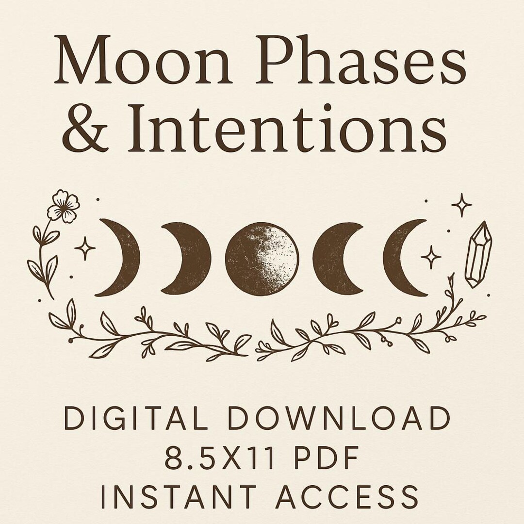 Moon Phases & Intentions Printable | Witchy Planner Page | Lunar Ritual ...