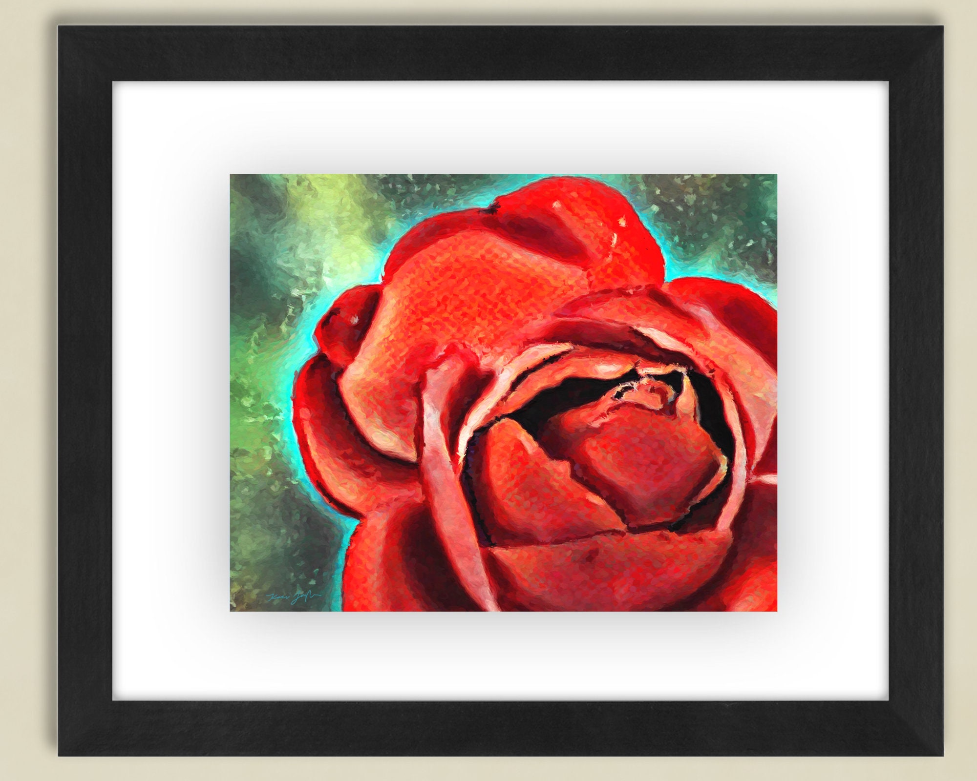 Red Rose Digital Painting Printable Download - Etsy