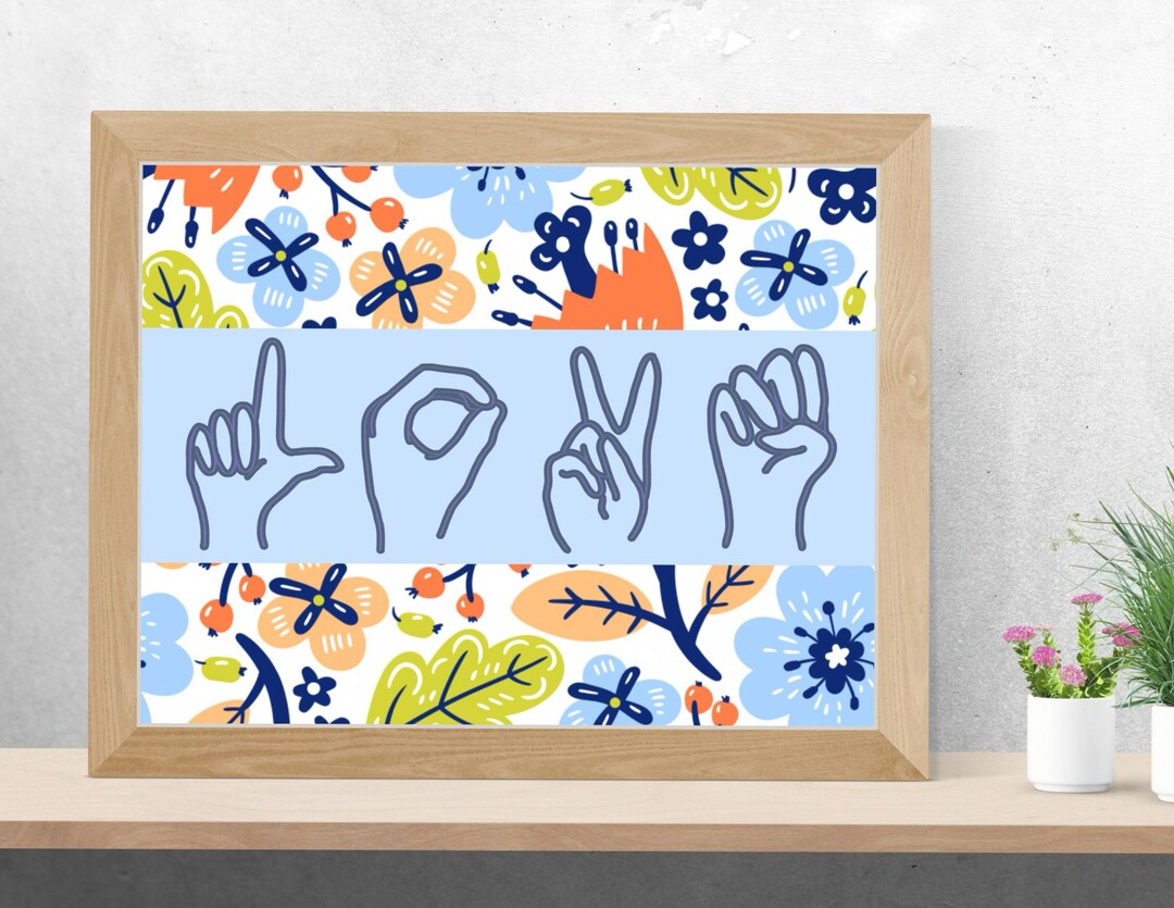 Sign Language Wall Art ASL Digital Home Decor - Etsy