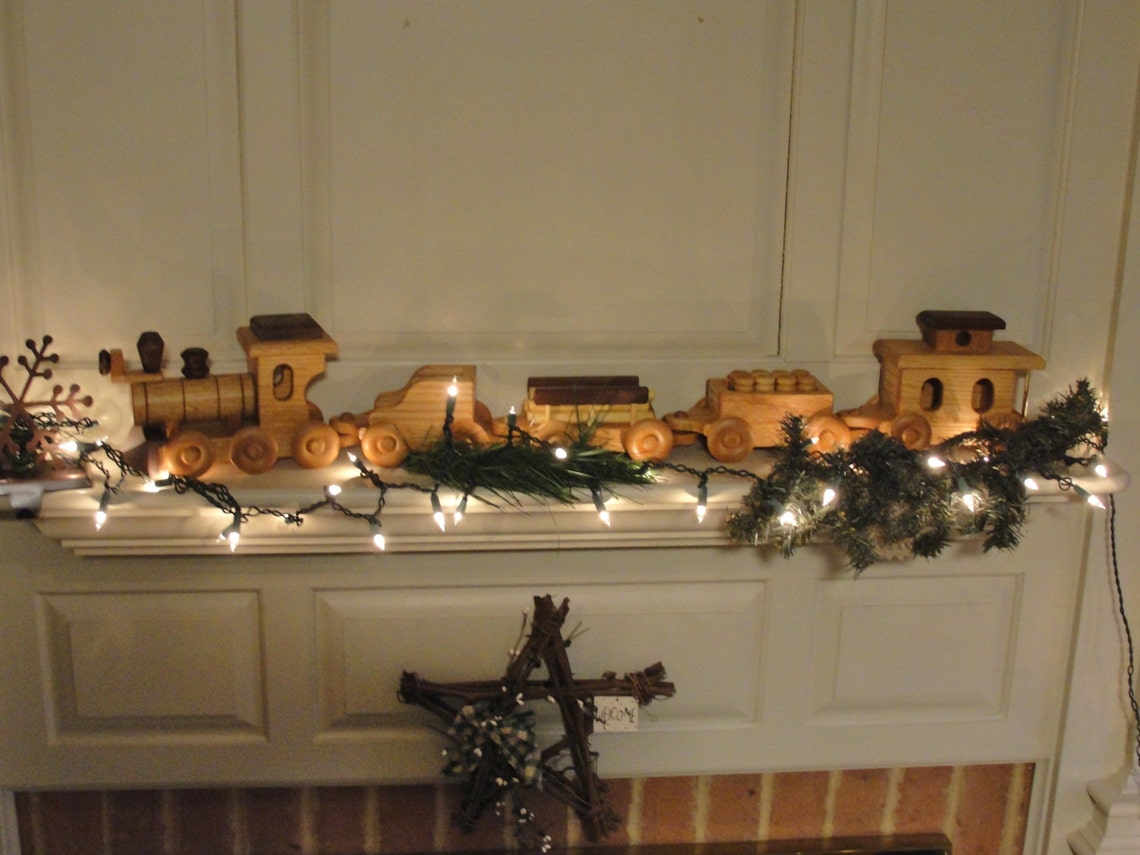 Wooden Train Set, 5 Cars, Handcrafted, Handmade Toy, Toy Train - Etsy