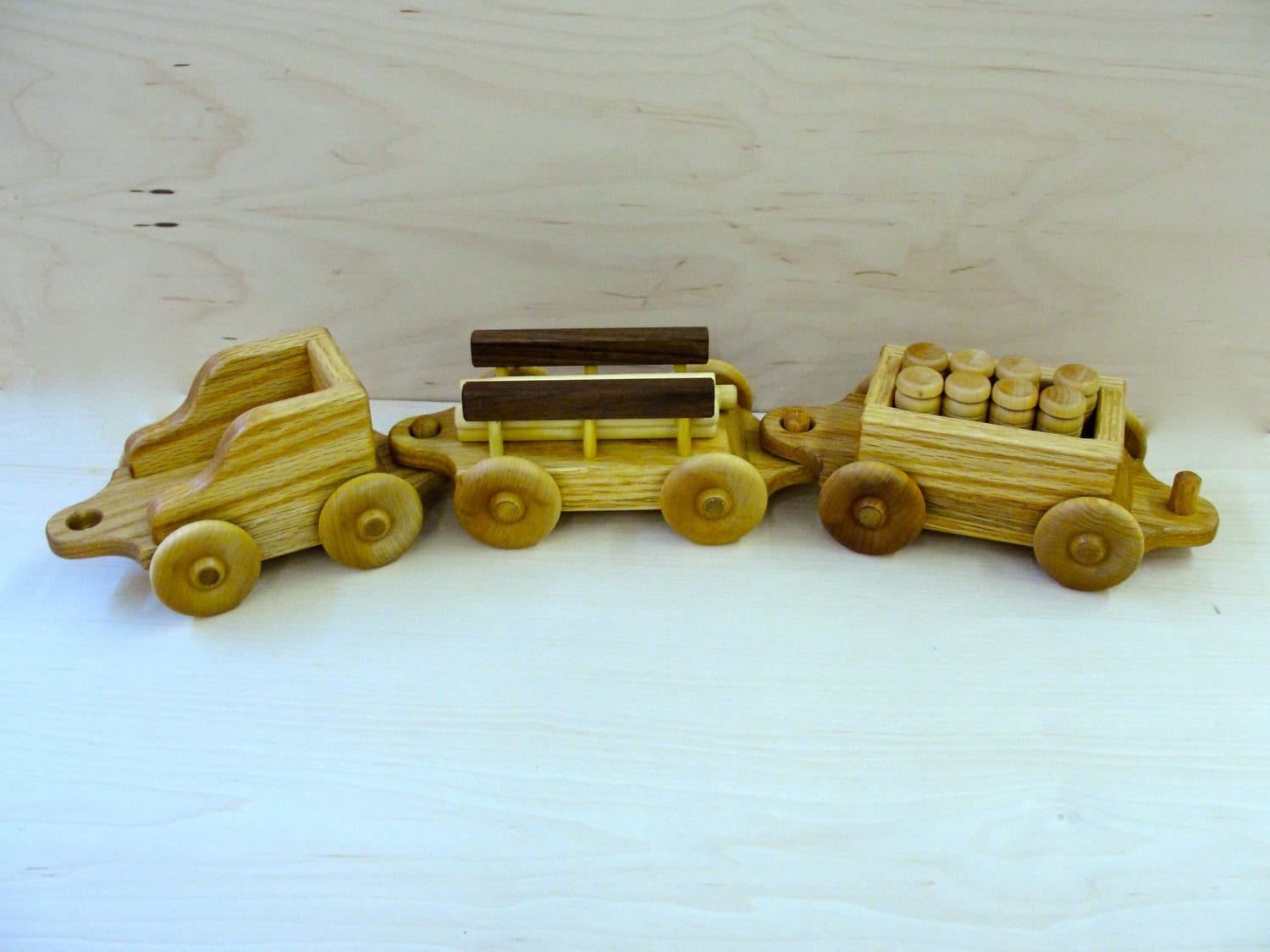 Wooden Train Set, 5 Cars, Handcrafted, Handmade Toy, Toy Train - Etsy