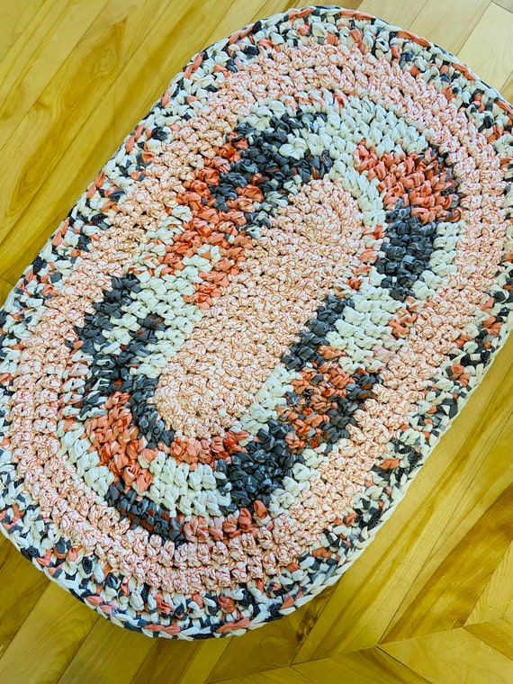 Oval Rag Rug 24 by 36.5. | Etsy