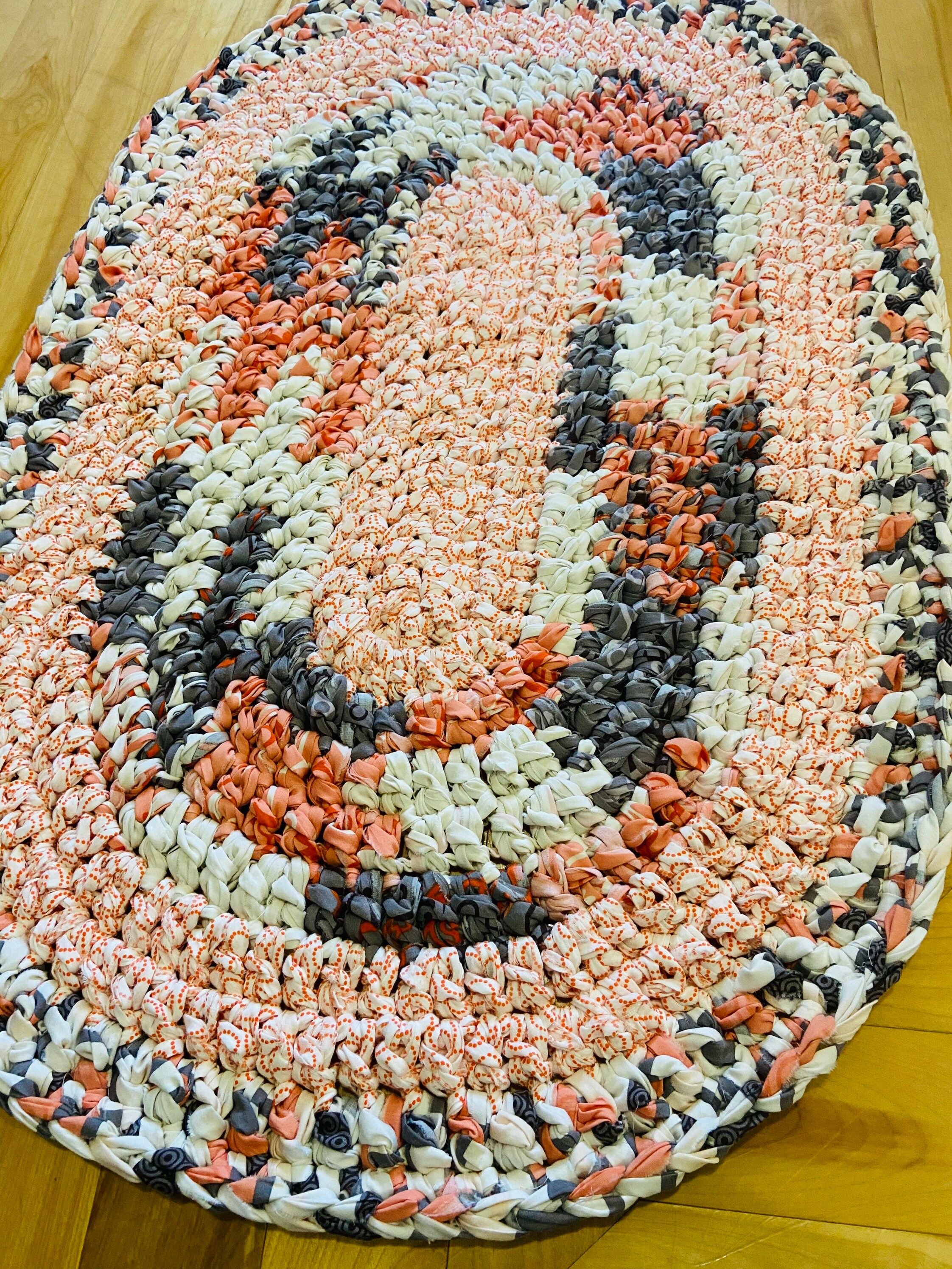 Oval Rag Rug 24 by 36.5. | Etsy