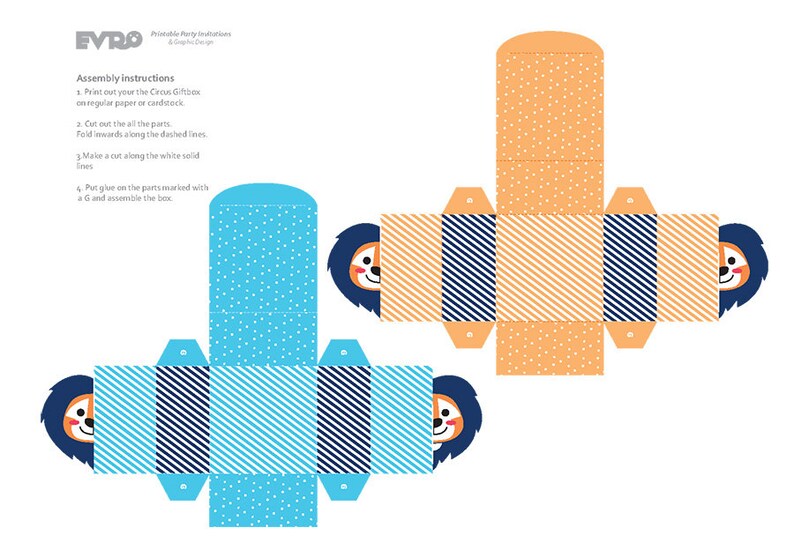 Gift Box - Lion Box. Surprise Box. Circus Party. Animal Party. Lion ...