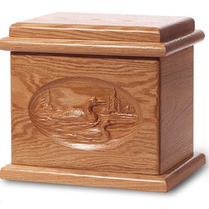 Deluxe Cremation Urns With a Carved Loon Image FREE SHIPPING - Etsy
