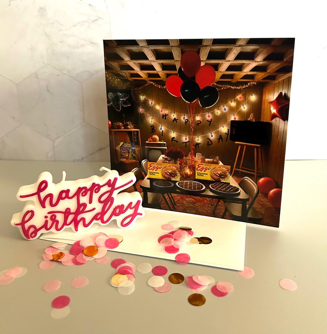 Stranger Things Inspired Birthday Card, Stranger Things Card, Birthday ...