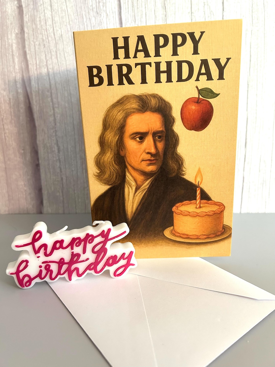 Isaac Newton Birthday Card: Physicist, Scientist, Gravity Theme - Etsy