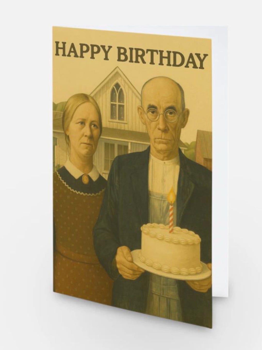 American Gothic Birthday Card, Funny Art History Birthday, Deadpan ...