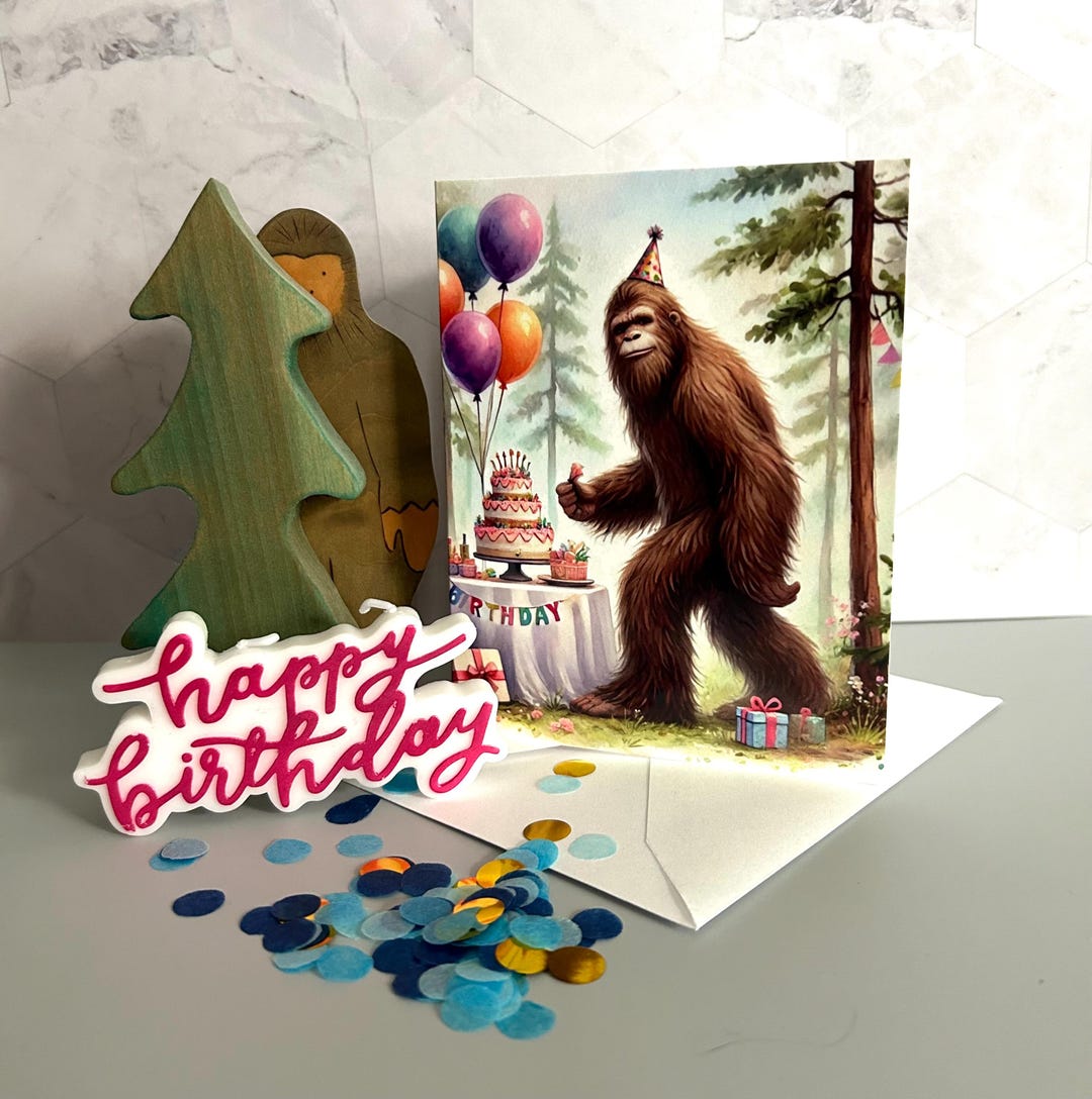 Bigfoot Birthday Bash, Bigfoot Birthday Card, Birthday Card for Bigfoot ...