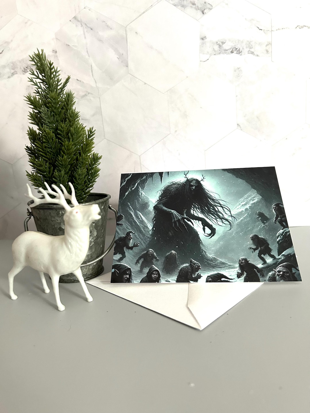 Gryla and Yule Lads Christmas Card: Icelandic Folklore Holiday Card - Etsy