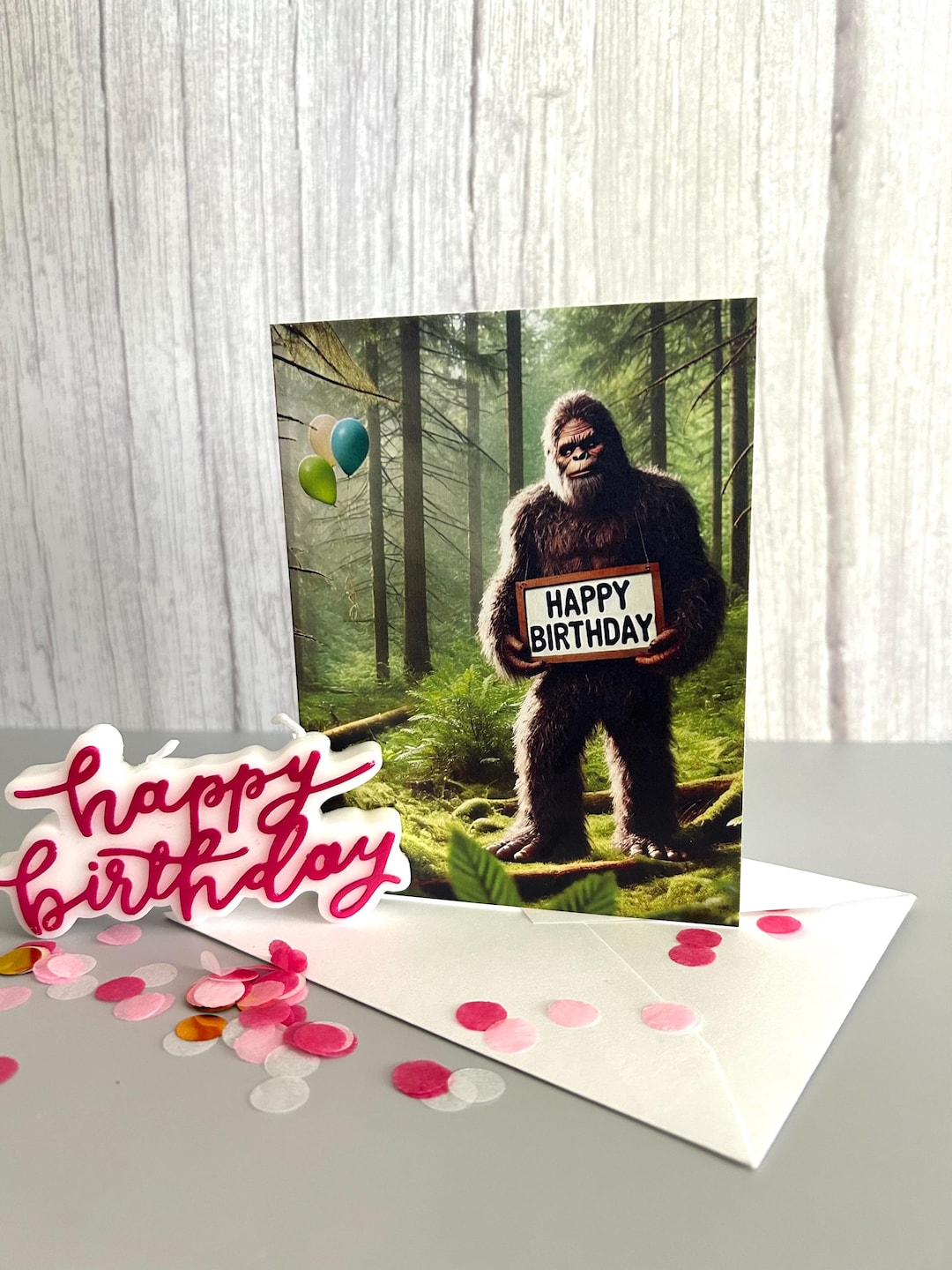 Funny Bigfoot Birthday Card: Sasquatch Greeting Card - Etsy