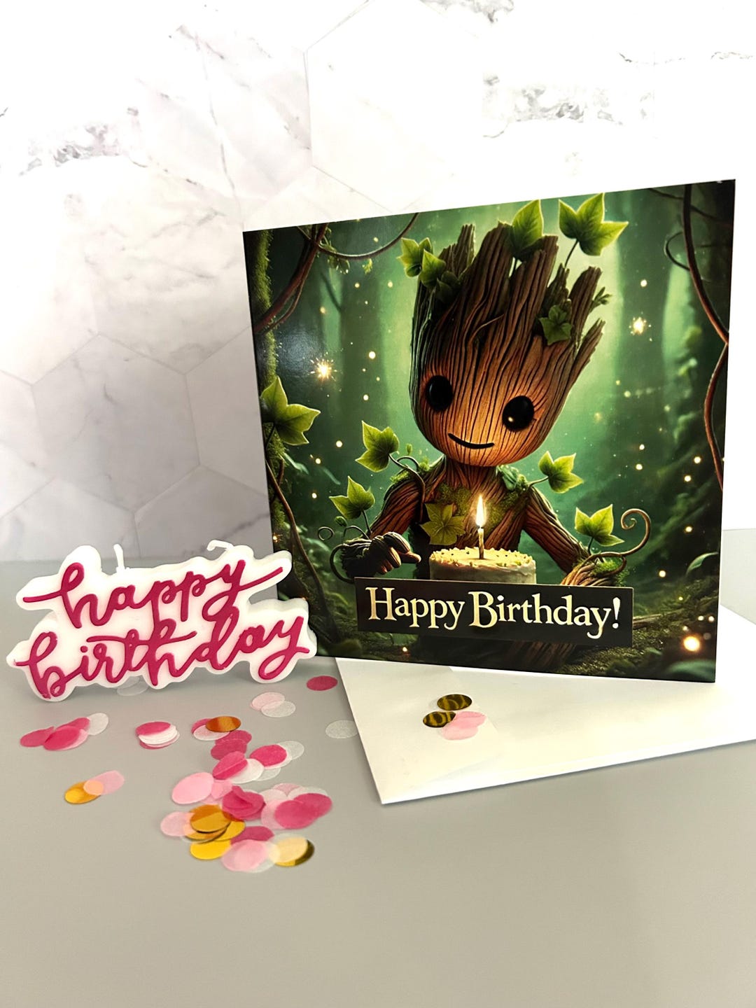 Groot Birthday Card, Marvel Birthday Card, Superhero Card, Guardians of ...