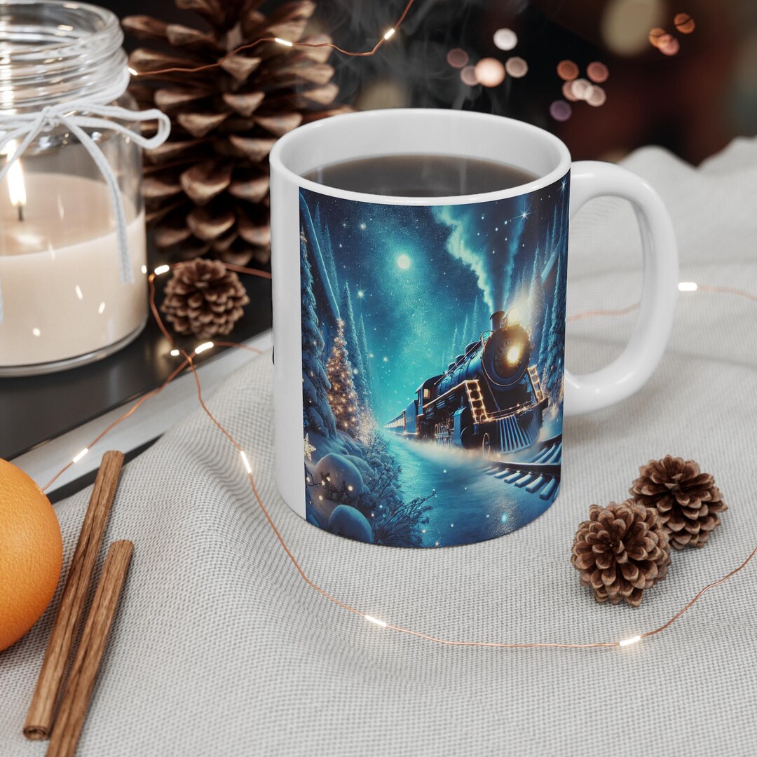 Polar Express Inspired Train Coffee Cup, Christmas Hot Chocolate Mug ...