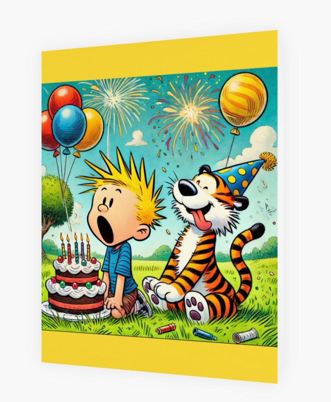 Calvin and Hobbes Birthday Card, Birthday Card With Calvin and Hobbes ...