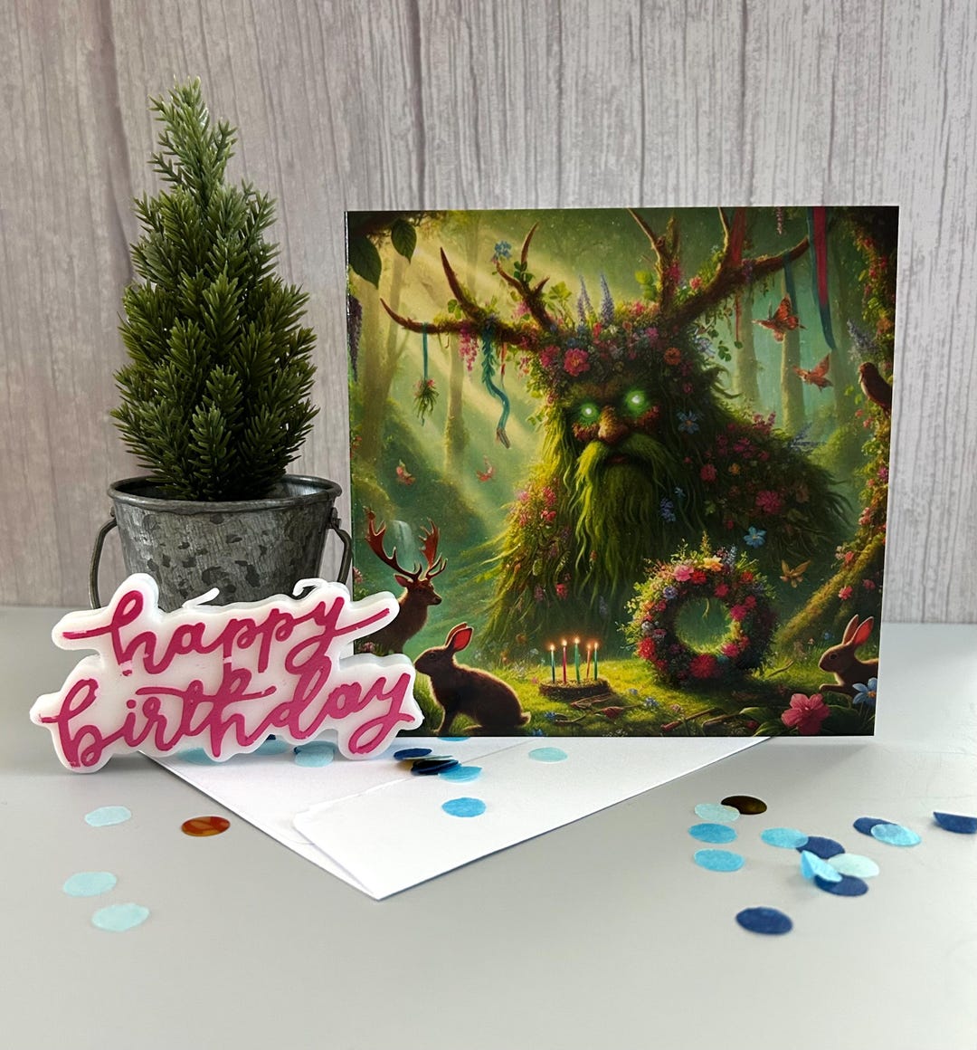 Leshy Birthday Card, Slavic Forest Spirit Card, Spiritual Birthday Card ...