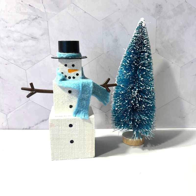 Wooden Block Snowman - Etsy