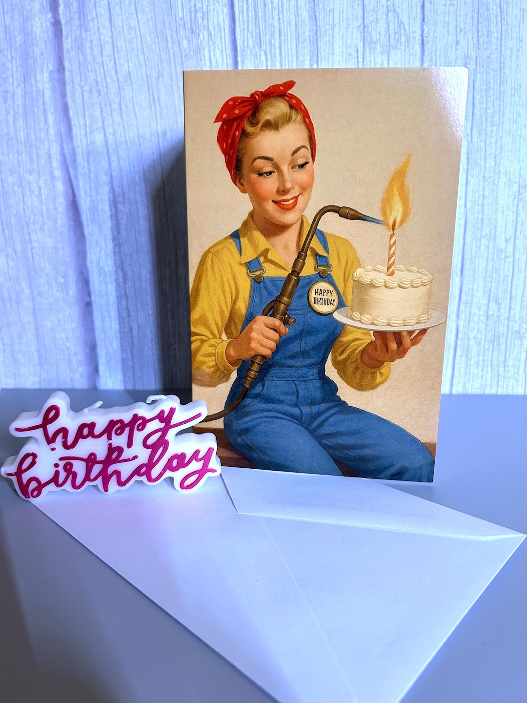 Retro Rosie Birthday Card, 1940s Pinup Birthday Card, World War 2 ...