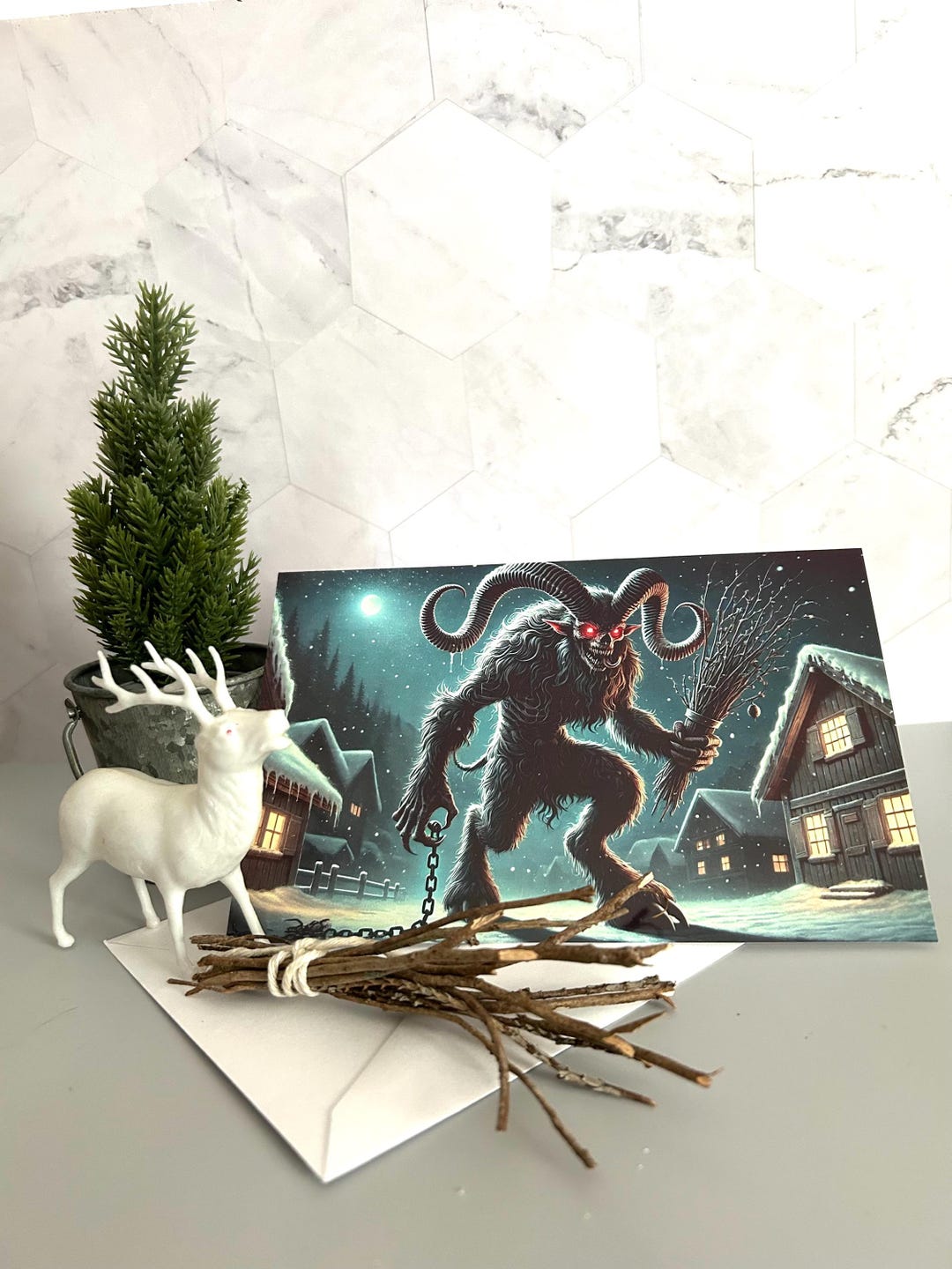 Festive Frights With Krampus Holiday Card, Krampus Card, Traditional ...