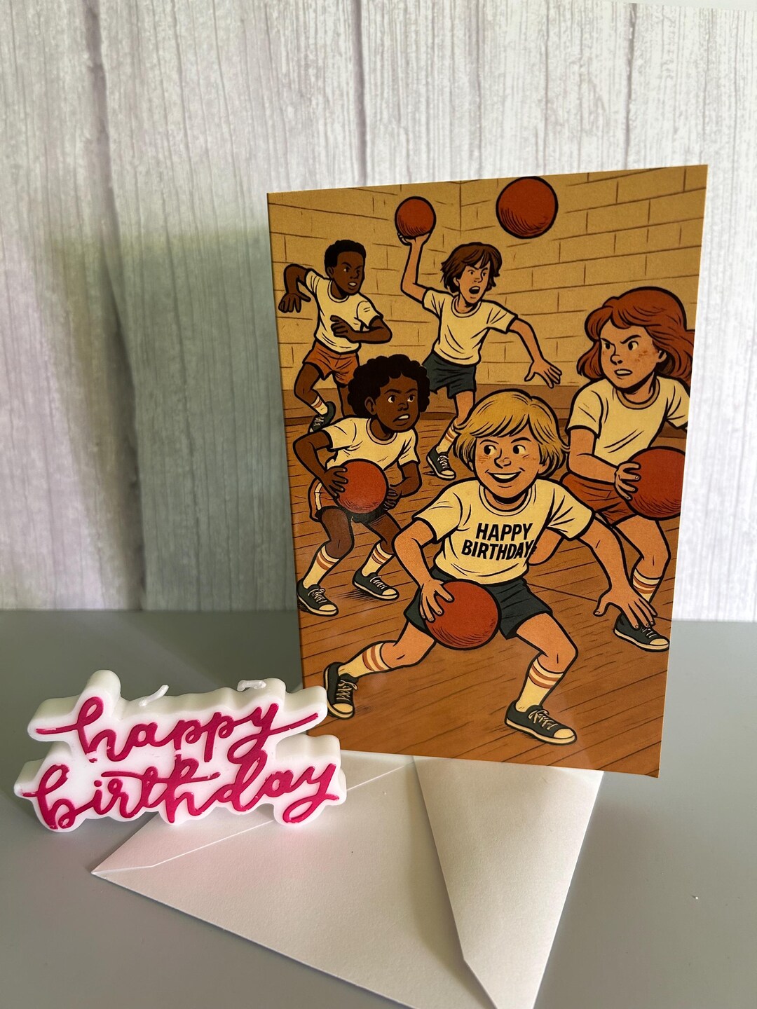 Retro Dodgeball Birthday Card: Gen X Nostalgia, Funny Gym Class ...