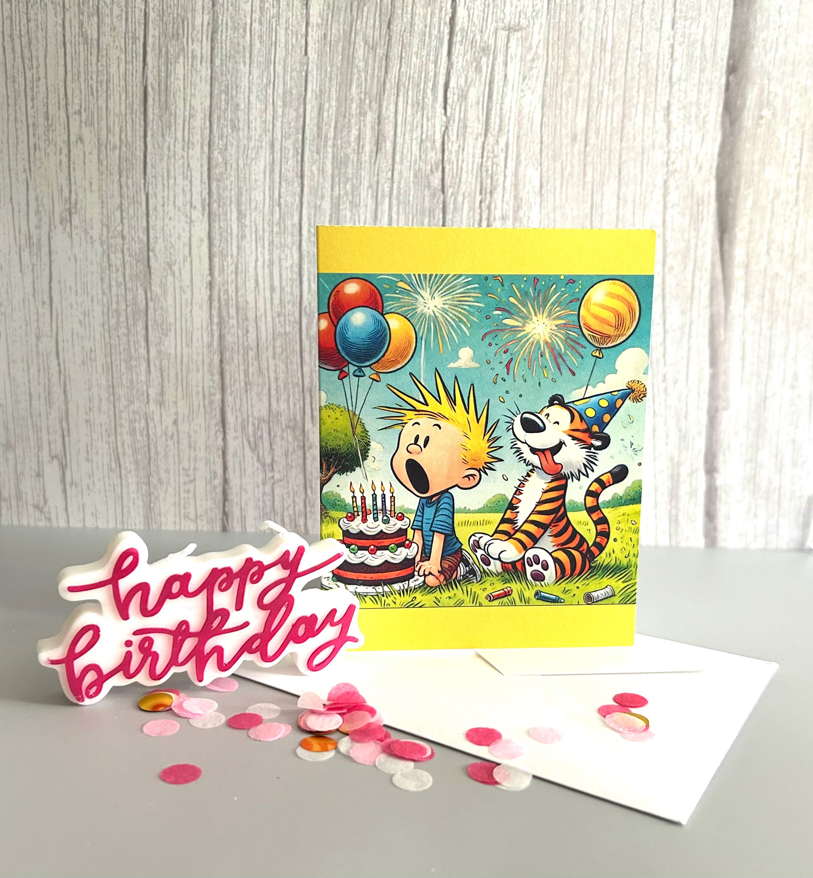 Calvin and Hobbes Birthday Card, Birthday Card With Calvin and Hobbes ...
