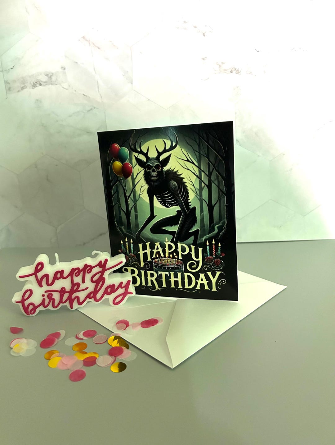 Wendigo Birthday Card, Wendigo Birthday Greetings, Spooky Folklore Card ...