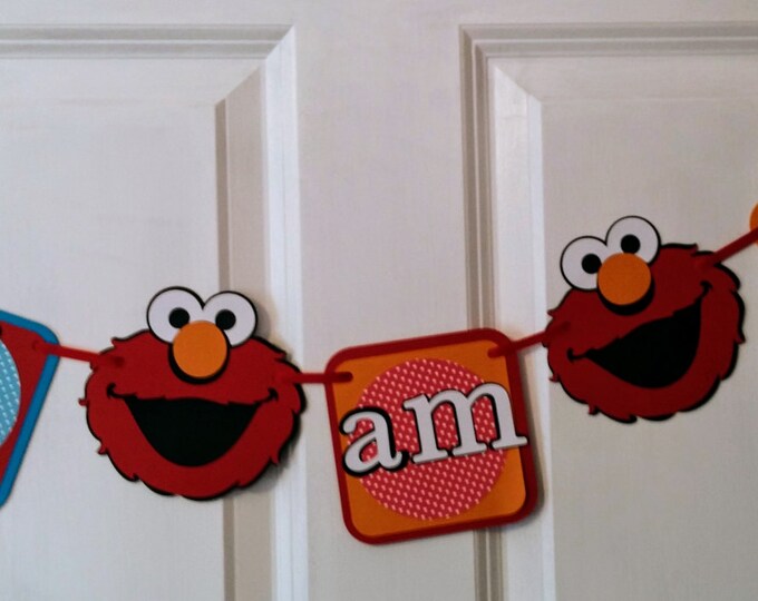 Elmo Banner, Elmo High Chair Banner, I Am 1, Sesame Street, Elmo ...