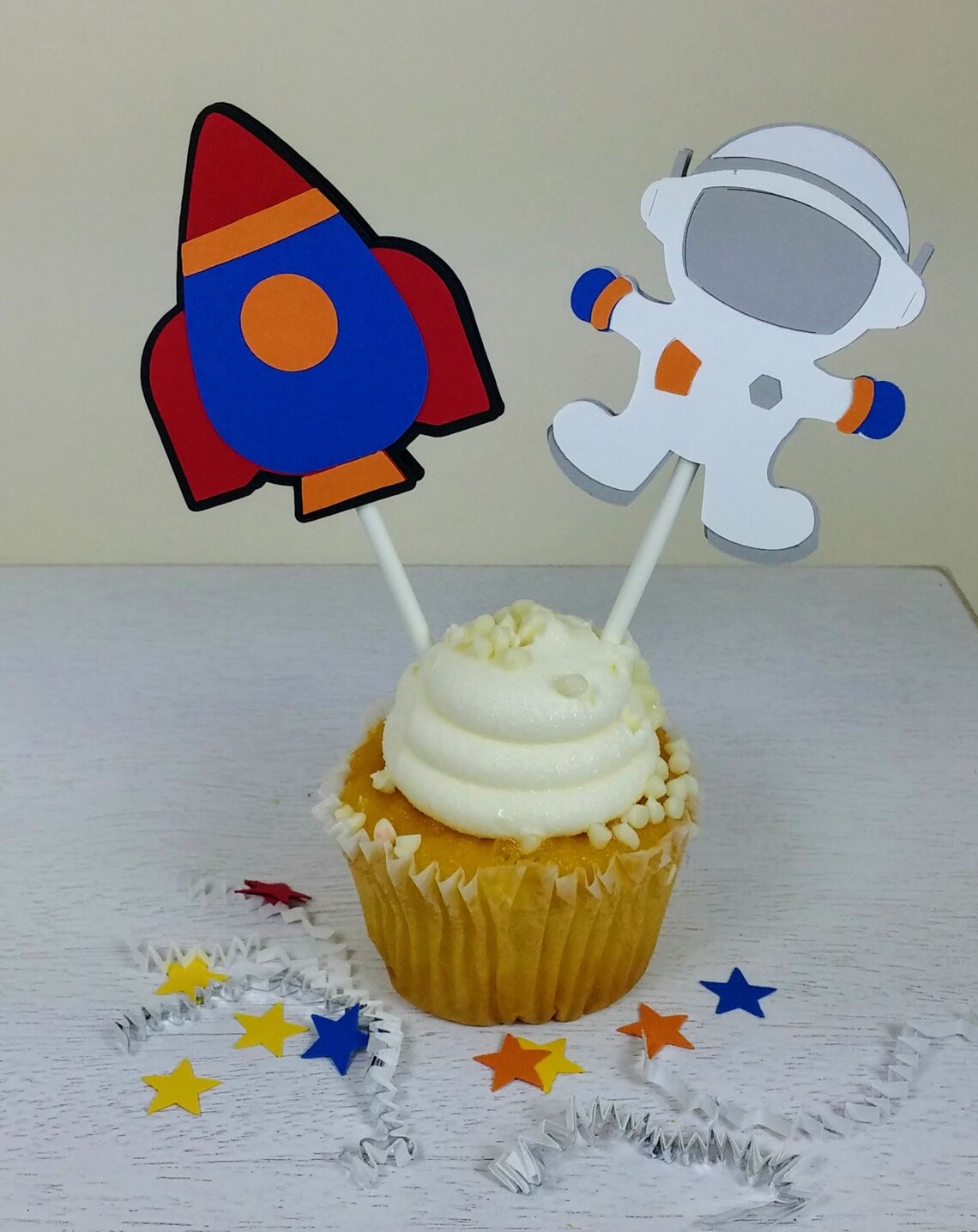 Space Cupcake Topper, Astronaut Cupcake Topper, Rocket Cupcake Topper ...