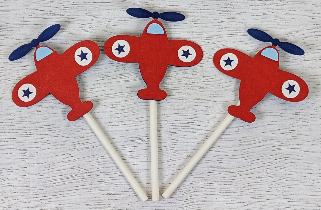 Airplane Cupcake Toppers, Plane Cupcake Toppers, Airplane Party ...