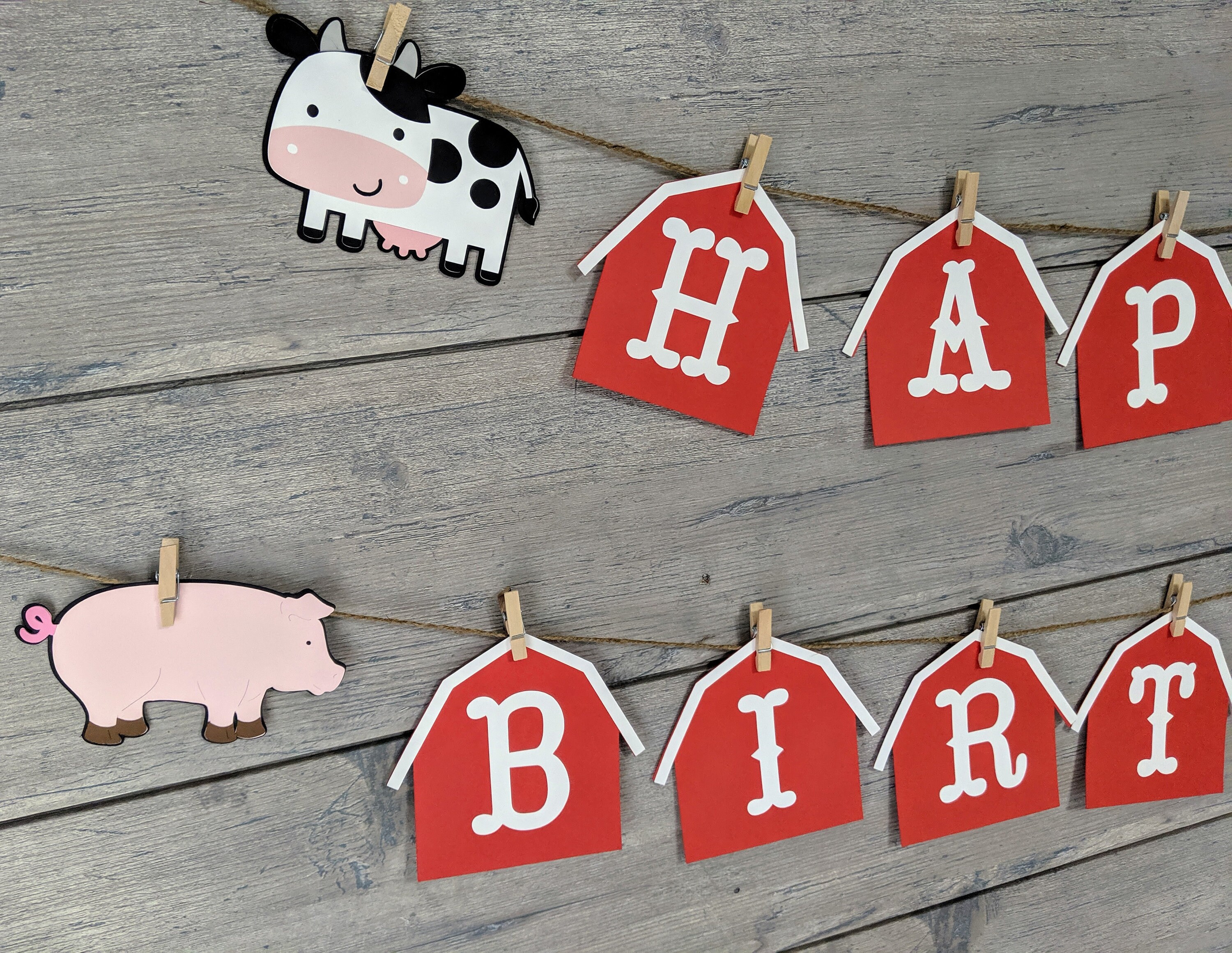 Farm Happy Birthday Banner Farm Banner Happy Birthday | Etsy