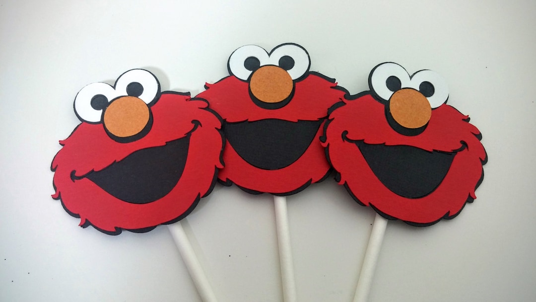 Elmo Cupcake Toppers, Elmo Birthday, Sesame Street, Sesame Street ...
