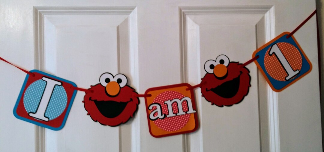 Elmo Banner, Elmo High Chair Banner, I Am 1, Sesame Street, Elmo ...