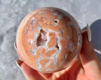 Mexican Cotton Candy Agate Sphere 12 pink Agate Sphere, Druzy Pink ...